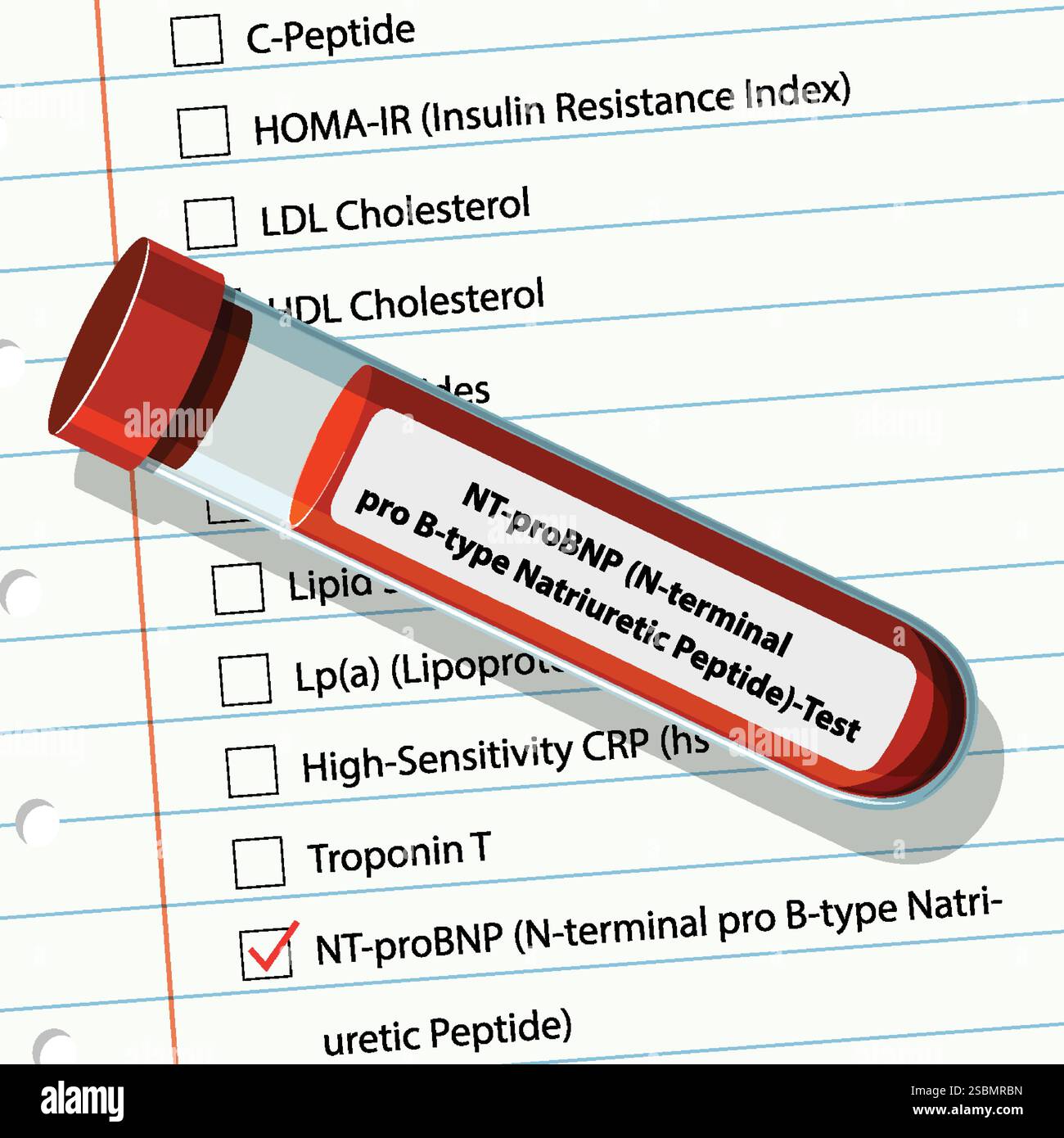 Illustration of blood test tube and checklist Stock Vector Image & Art ...