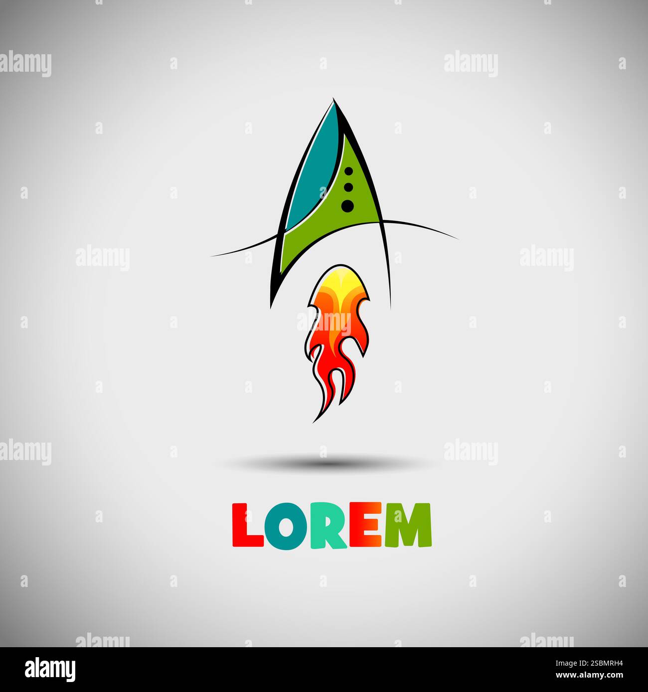 Rocket Logo Rocket Launch Jet Plane Space modern Icon. hand drawn. Not ...