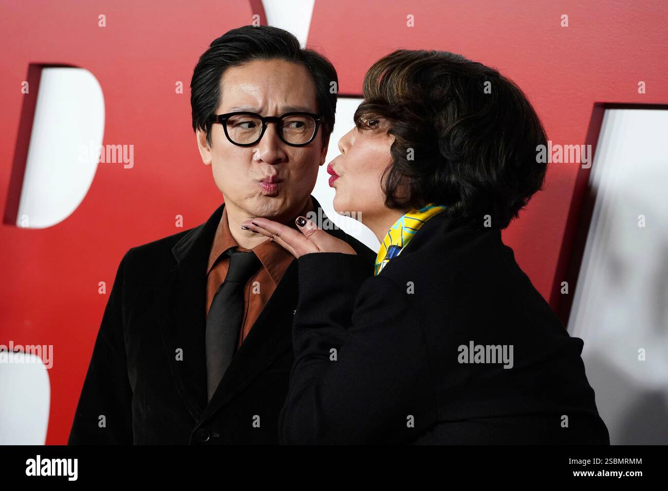 Ke Huy Quan, left, and Echo Quan arrive at the premiere of "Love Hurts ...