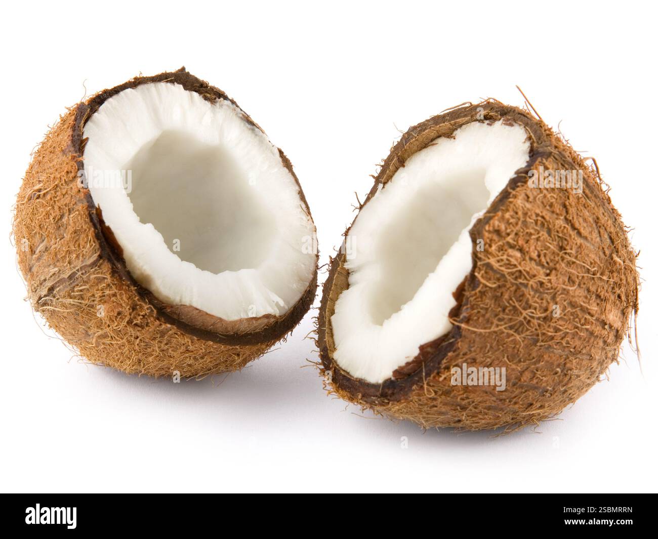 Two coconut half Stock Photo - Alamy
