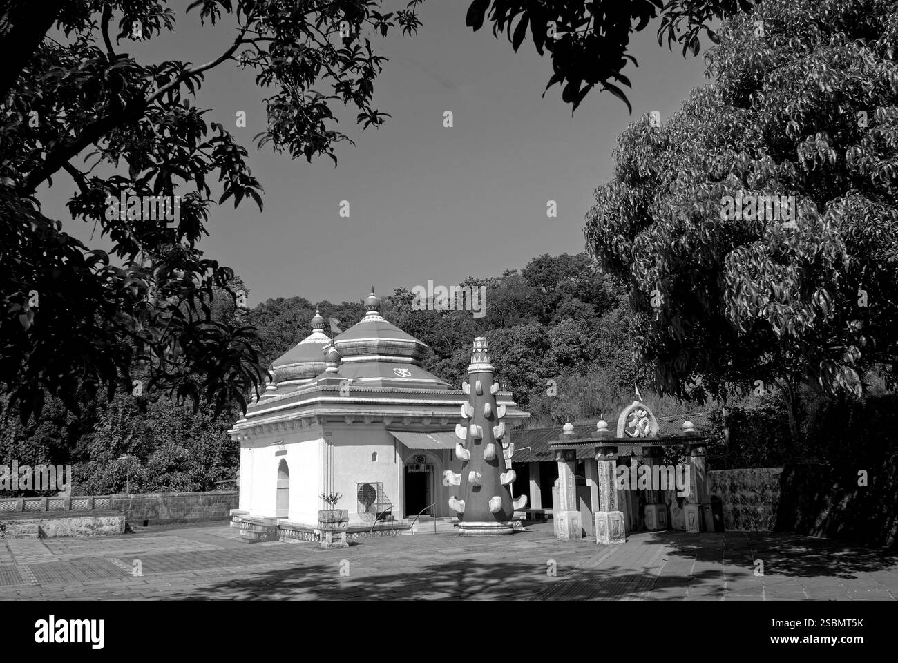 Black and white photo of Hedvis Dashbhuja Ganesh Temple taluka Guhagar ...