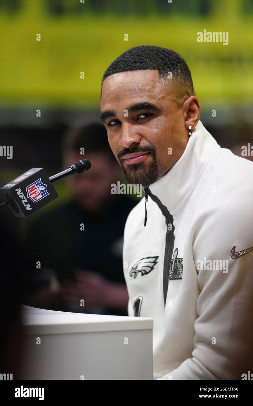 Philadelphia Eagles quarterback Jalen Hurts during a press conference ...