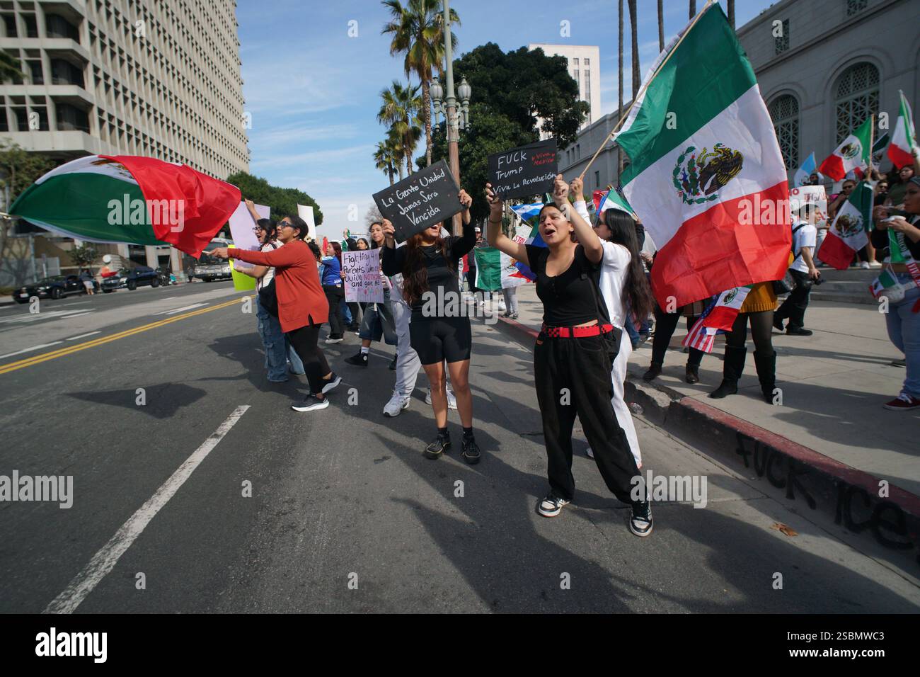 February 3, 2025 Los Angeles, California "A Day Without Immigrants" is ...