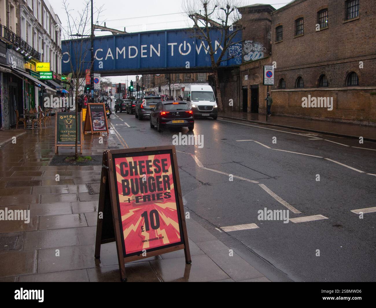 Camden Town painted on a bridge carrying the North London Line Stock ...