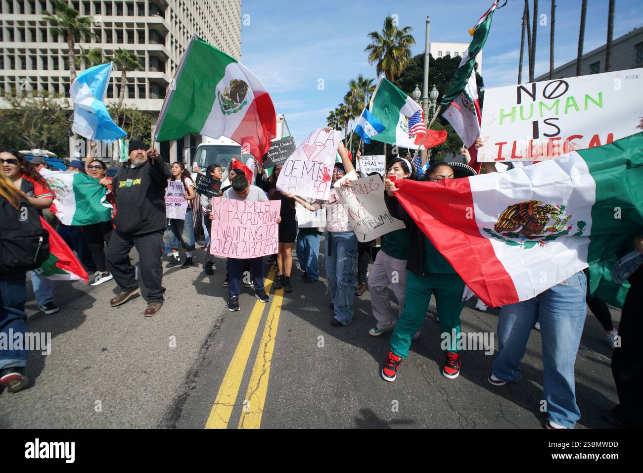 February 3, 2025 Los Angeles, California "A Day Without Immigrants" is ...