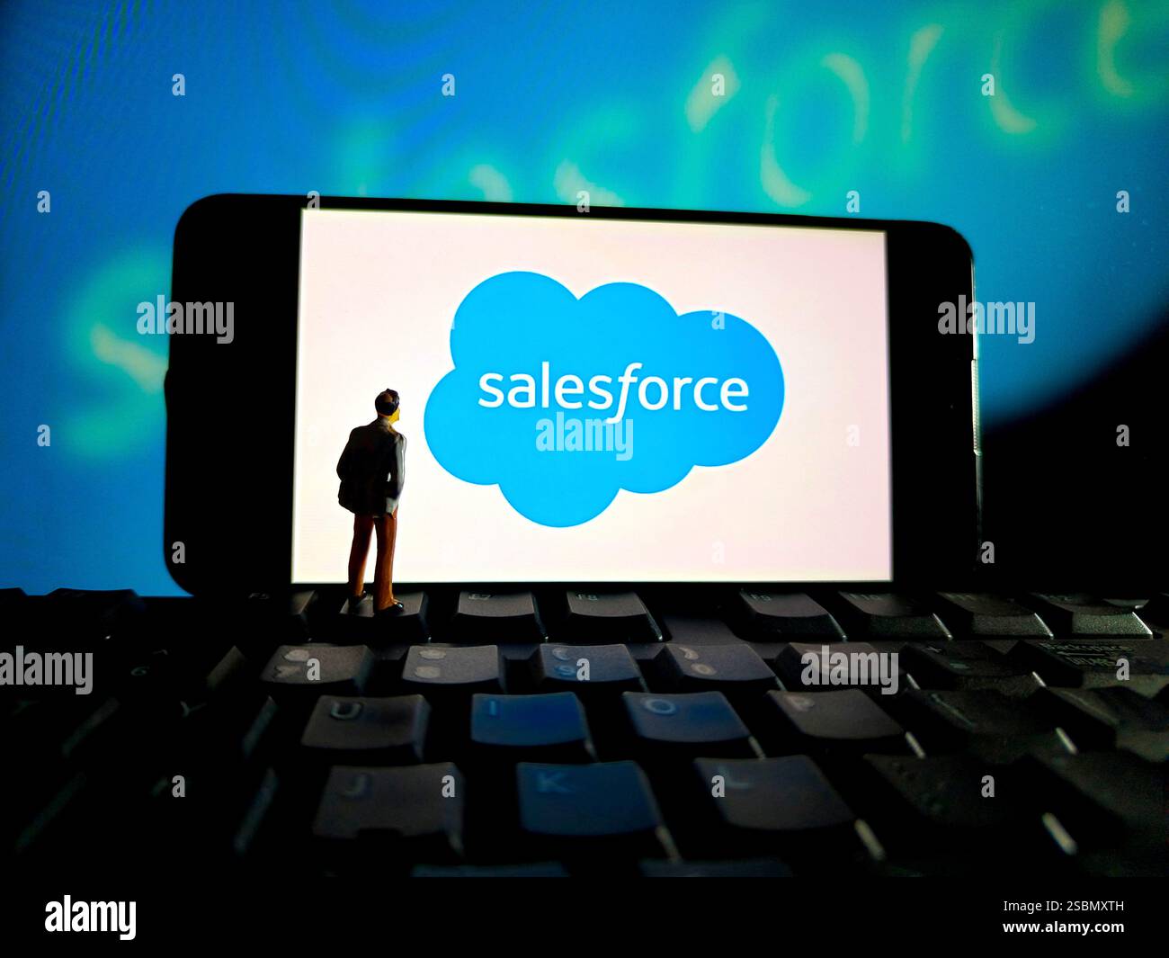 SUQIAN, CHINA - FEBRUARY 4, 2025 - An illustration shows the Salesforce ...