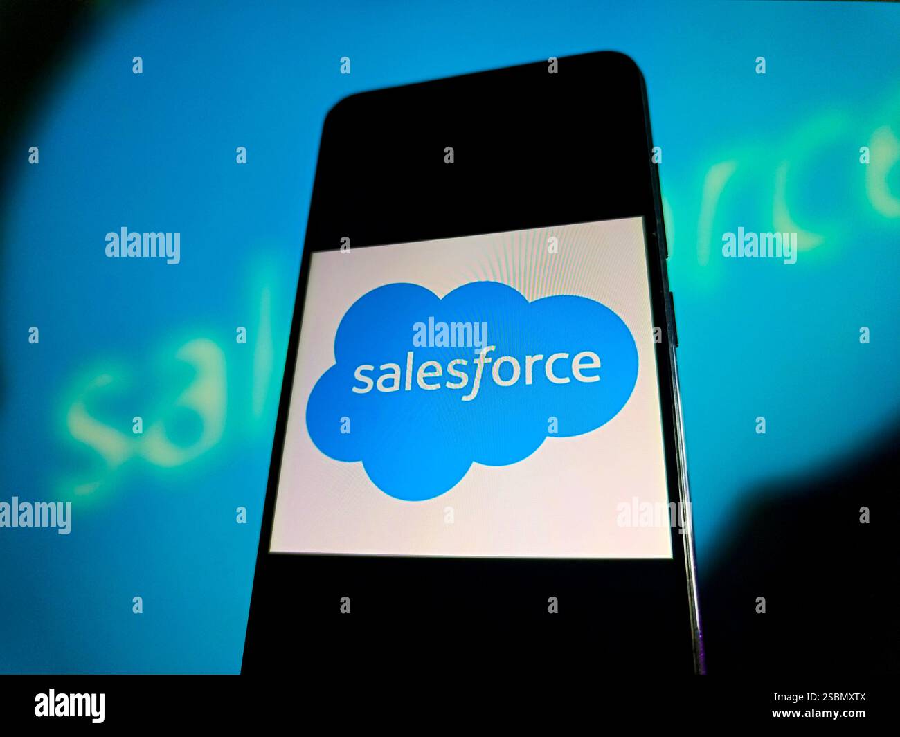 SUQIAN, CHINA - FEBRUARY 4, 2025 - An illustration shows the Salesforce ...