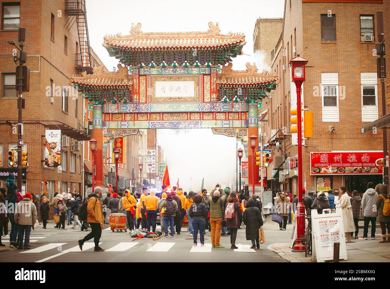 The Red Gate entrance to Chinatown for the Lunar New Year Parade 2025 ...