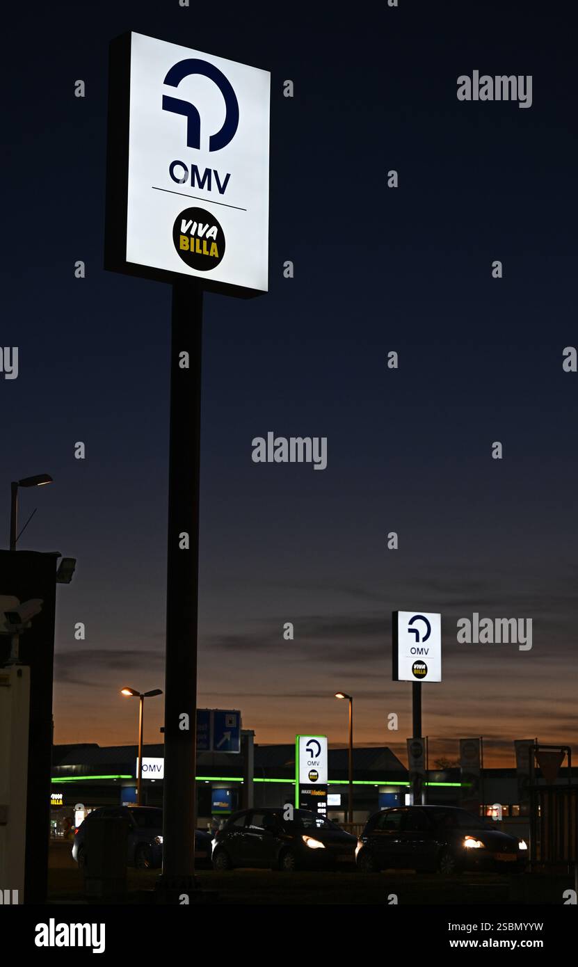 The OMV logo at a petrol station, photographed on Thursday, 30 January ...