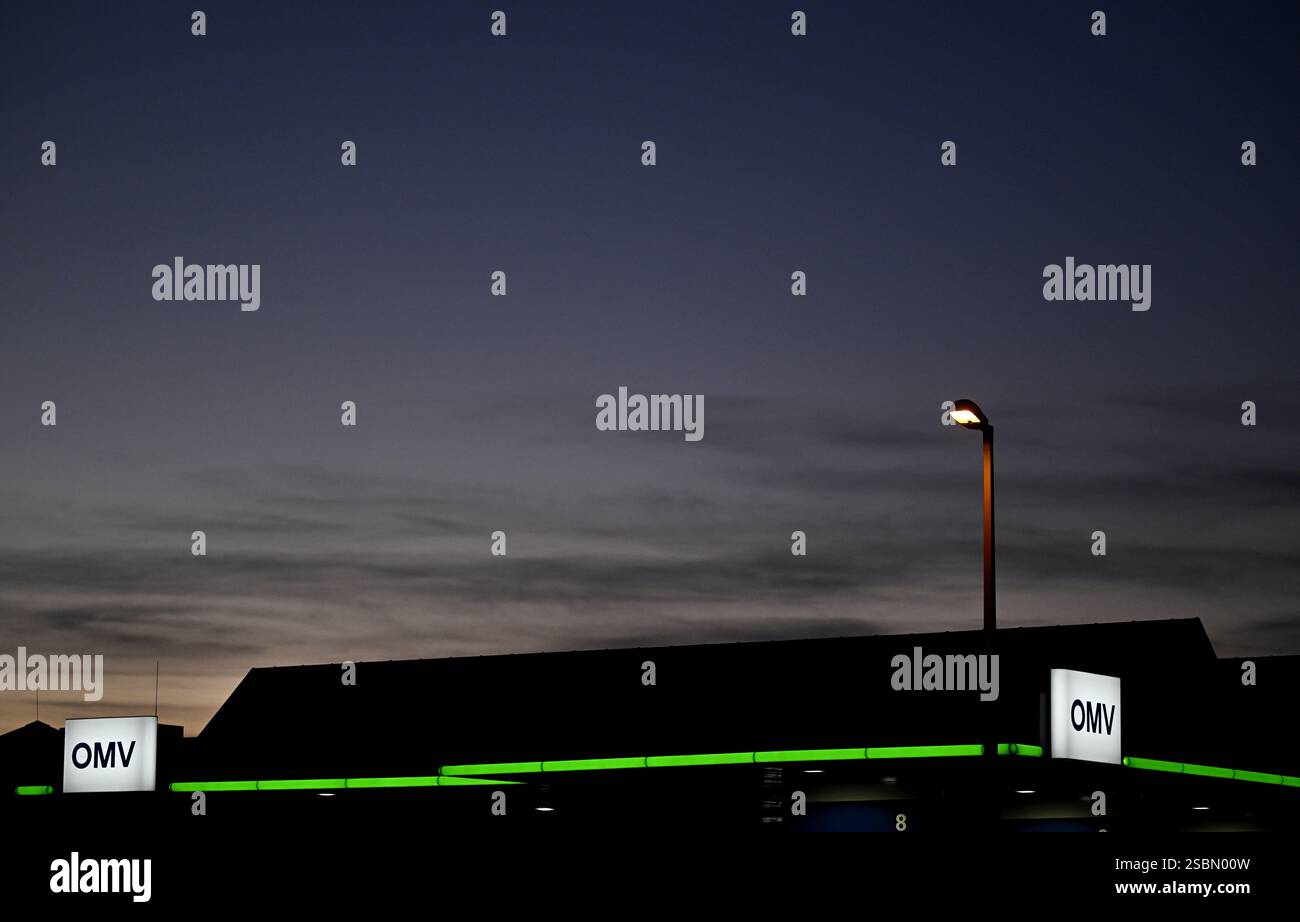 The OMV logo at a petrol station, photographed on Thursday, 30 January ...