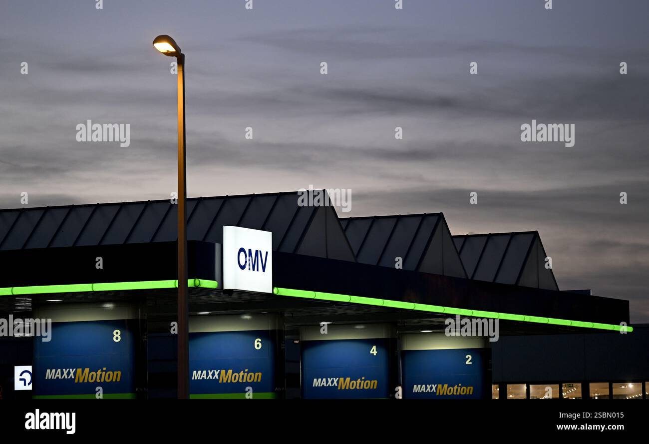 The OMV logo at a petrol station, photographed on Thursday, 30 January ...