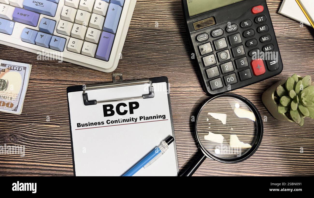 Concept of BCP - Business Continuity Planning write on paperwork ...