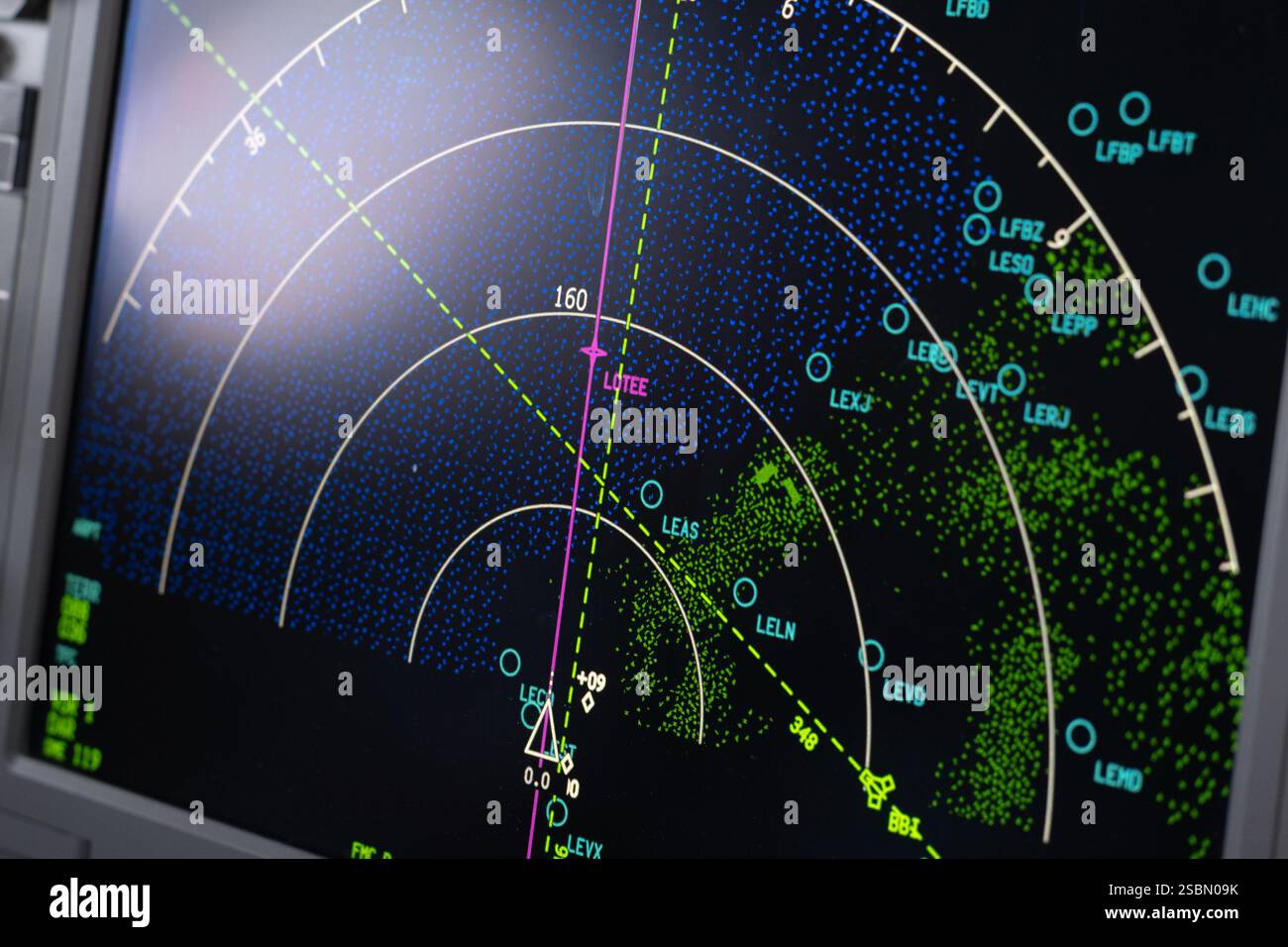 A Boeing 737 MAX Navigational Display showing Airports, Route and TCAS ...