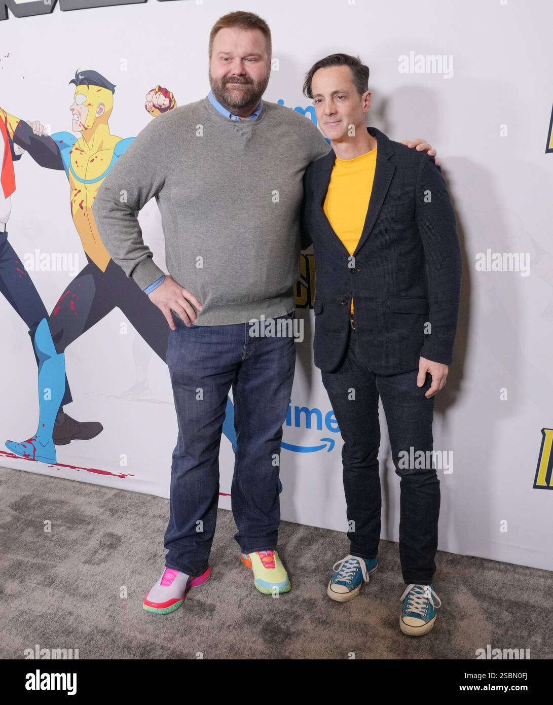 (L-R) Robert Kirkman and Simon Racioppa at the Prime Video's INVINCIBLE ...