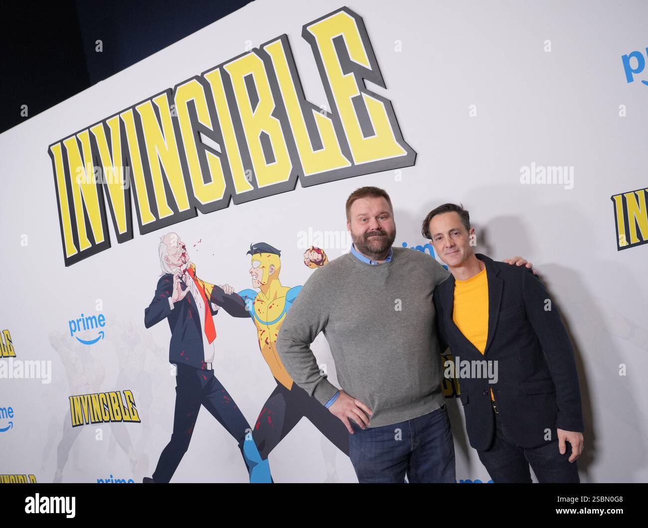 (L-R) Robert Kirkman and Simon Racioppa at the Prime Video's INVINCIBLE ...