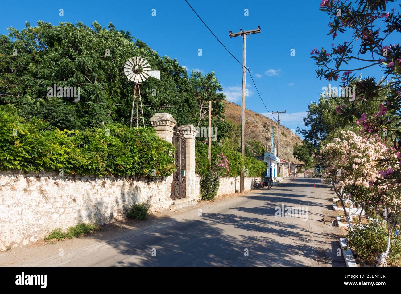 June 28th 2024 - Limni, Greece - Street in the beautiful seaside ...