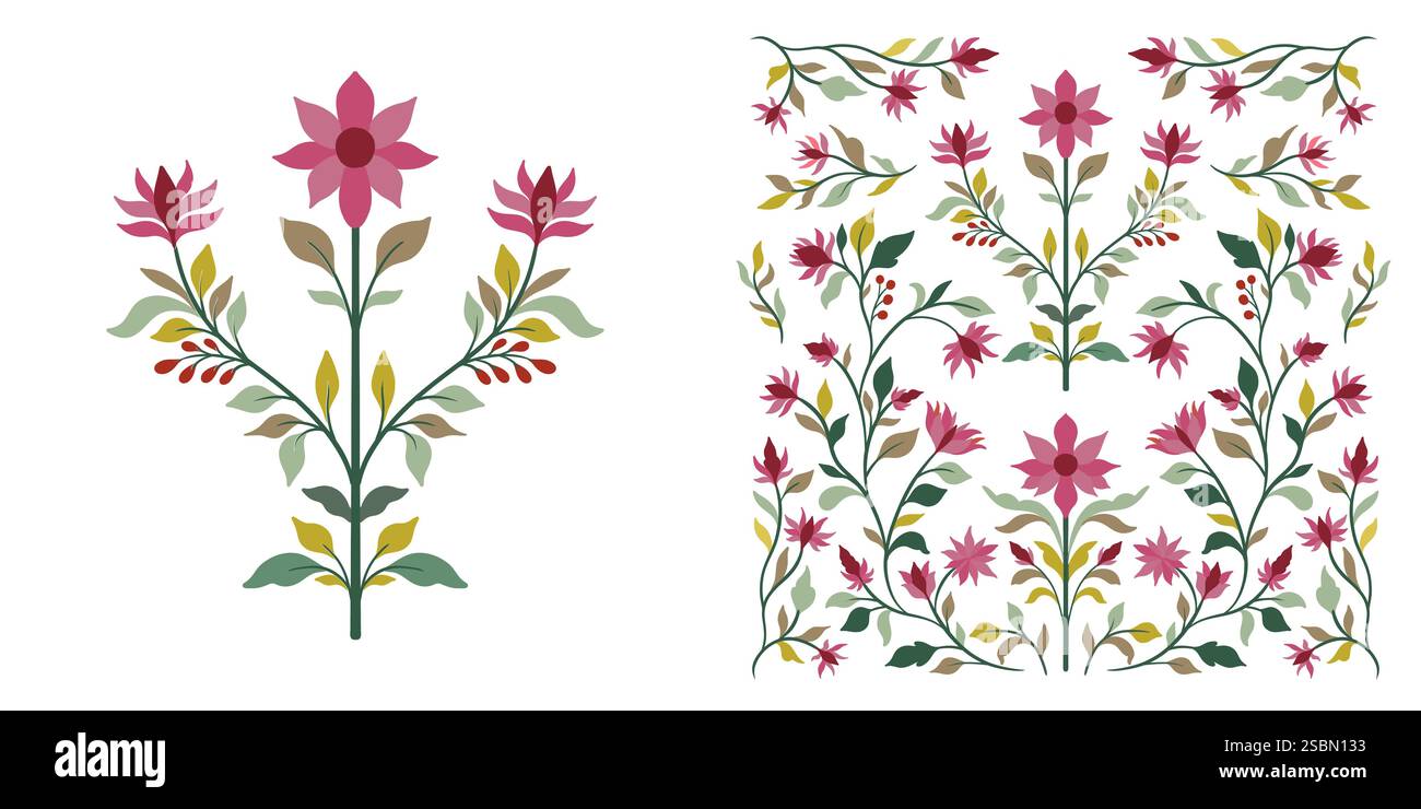 Mughal decorative ornamental floral. Vintage intricate traditional ...