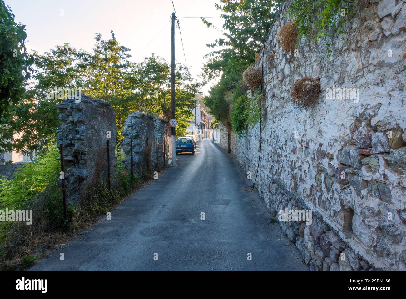 June 28th 2024 - Limni, Greece - Street in the beautiful seaside ...