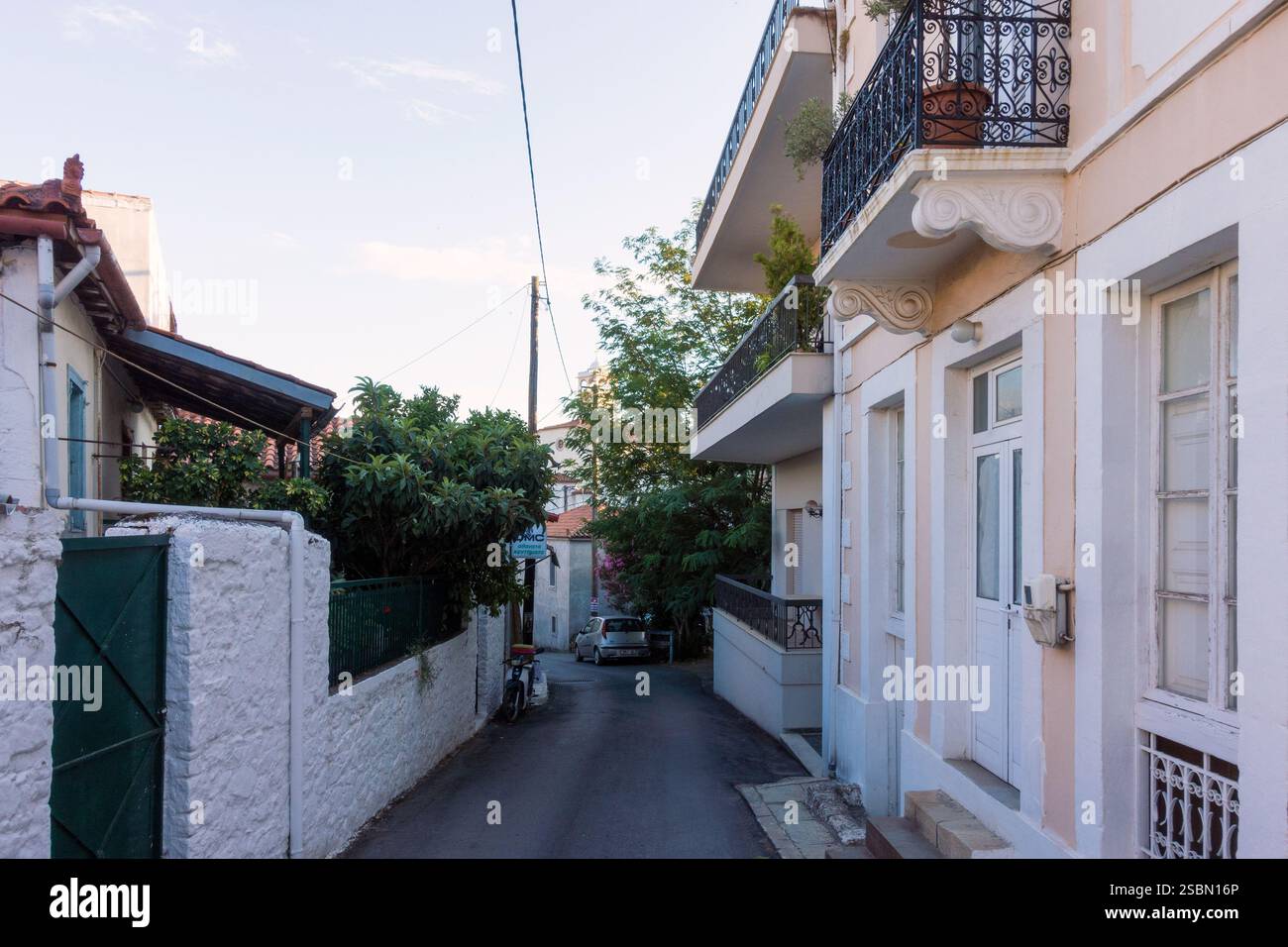 June 28th 2024 - Limni, Greece - Street in the beautiful seaside ...