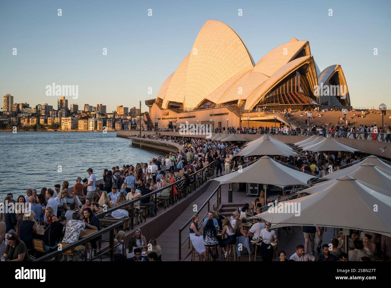 Lots of people in the Opera bar and Sydney Opera House, NSW, Australia ...