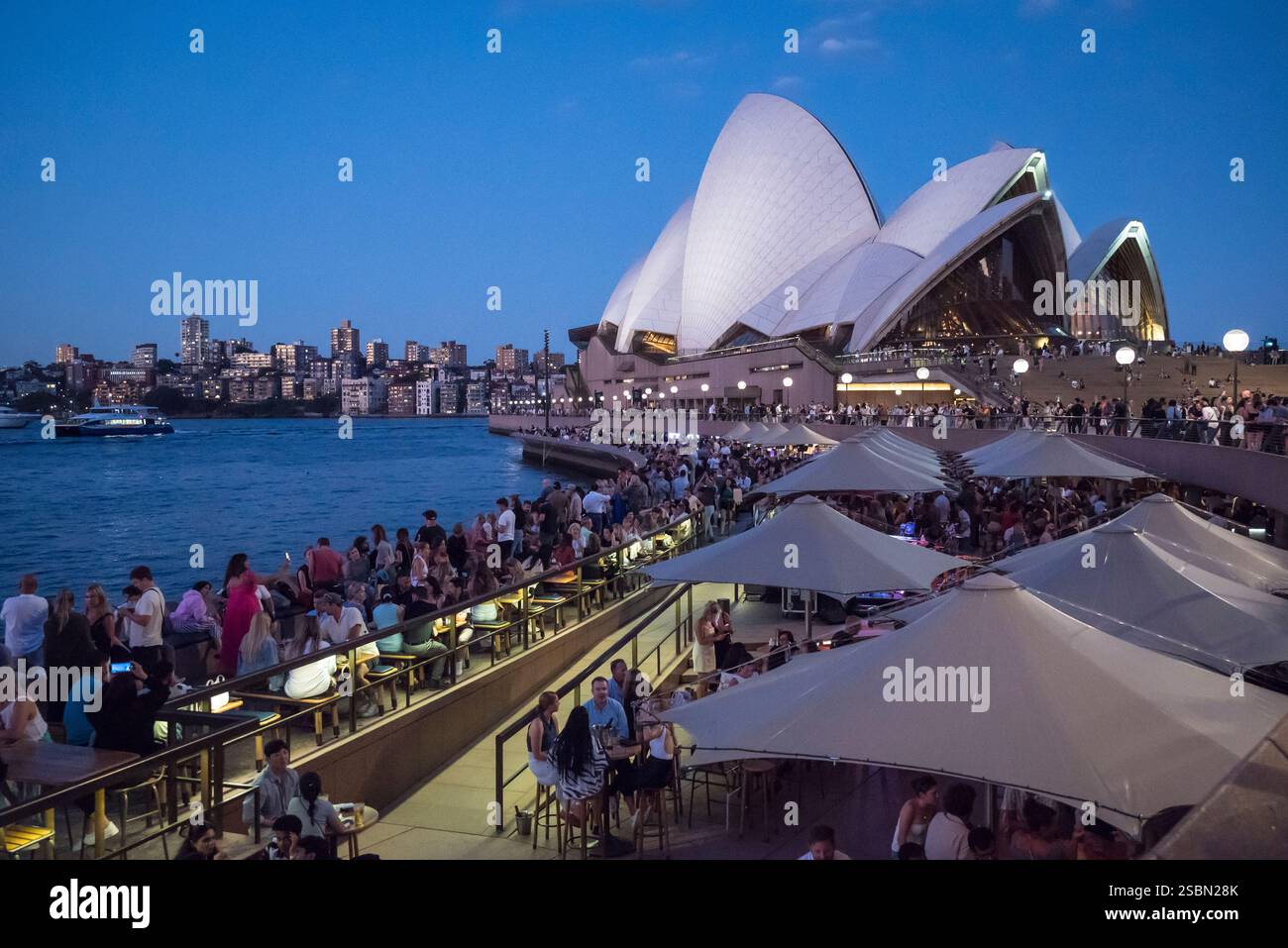 Lots of people in the Opera bar and Sydney Opera House, NSW, Australia ...