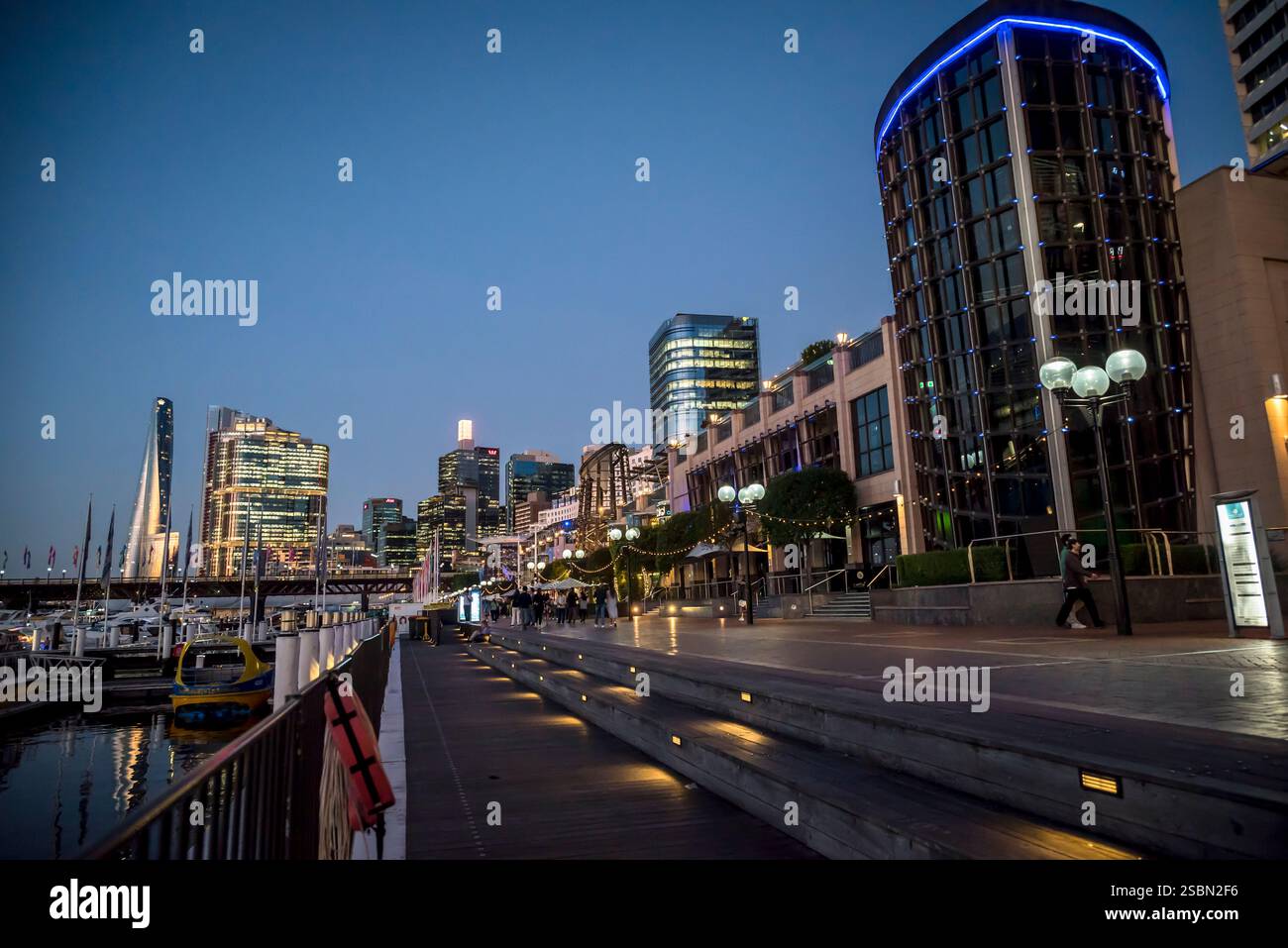 Darling Harbour with the Crown Sydney tower, the tallest skyscraper in ...