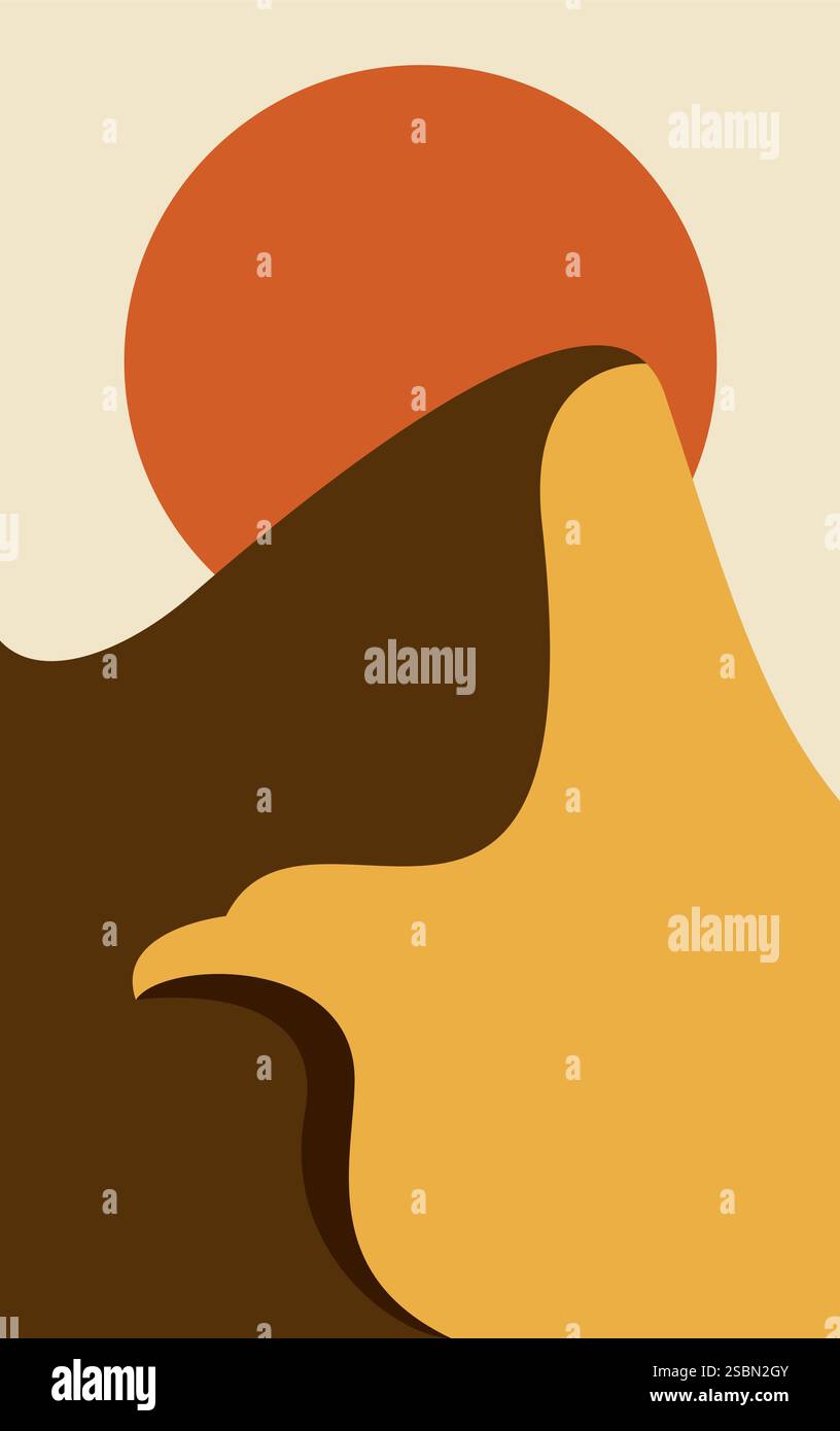 Mountain Art Eagle With Sun Background vector Stock Vector Image & Art - Alamy
