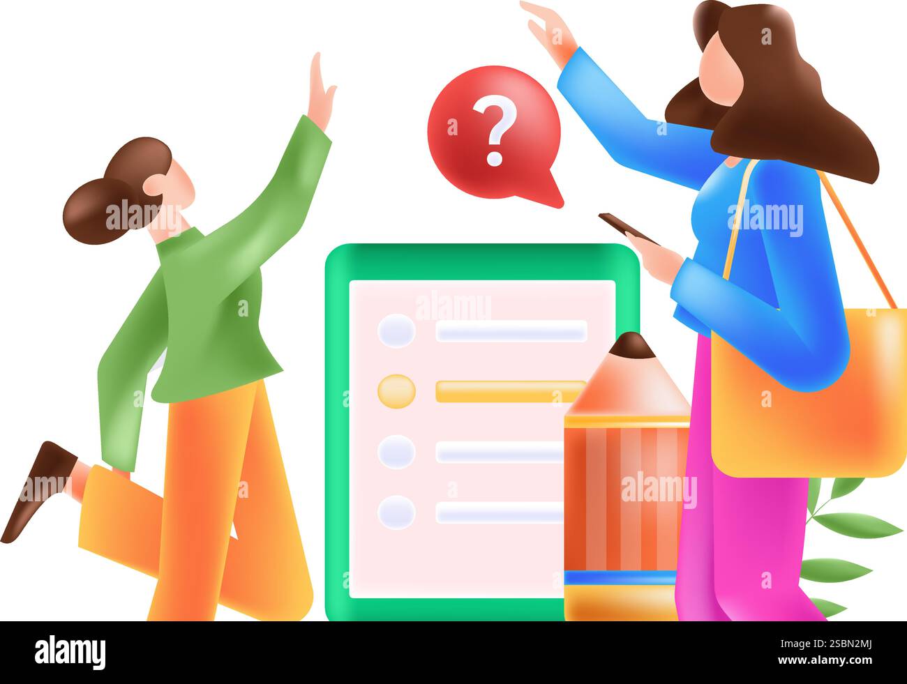 Invite friends to conduct questionnaire flat vector concept operation ...