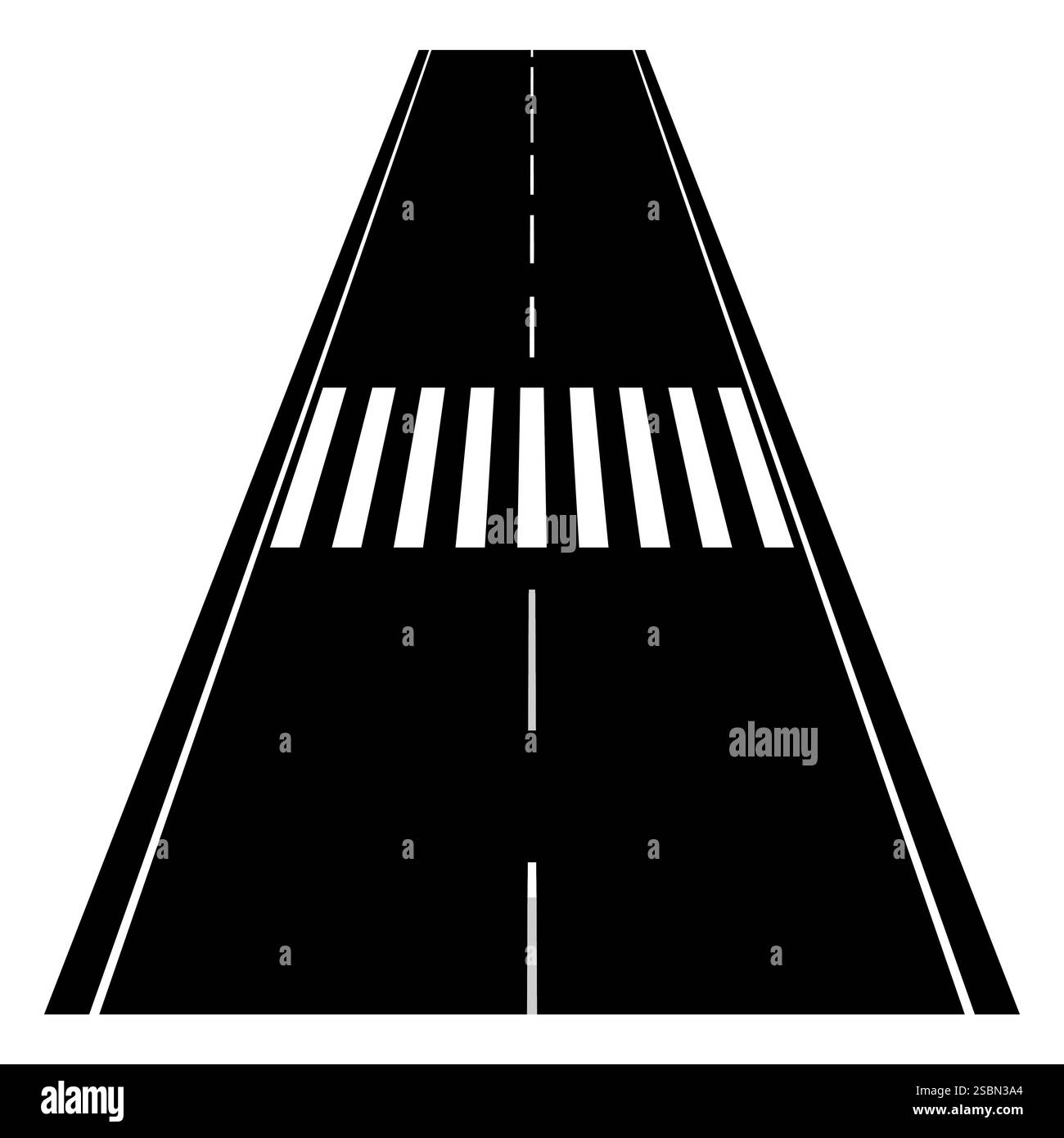 3D perspective road with pedestrian crossing road marking pedestrian ...
