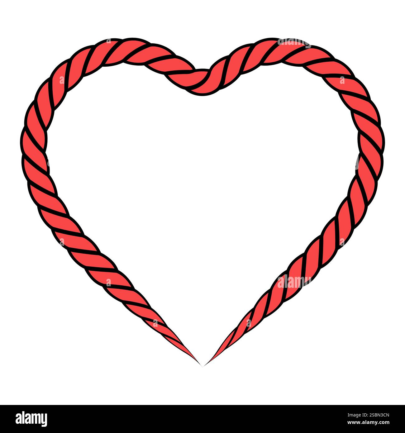 Red rope tied into heart shape, Red Rope Heart Symbol Stock Vector ...