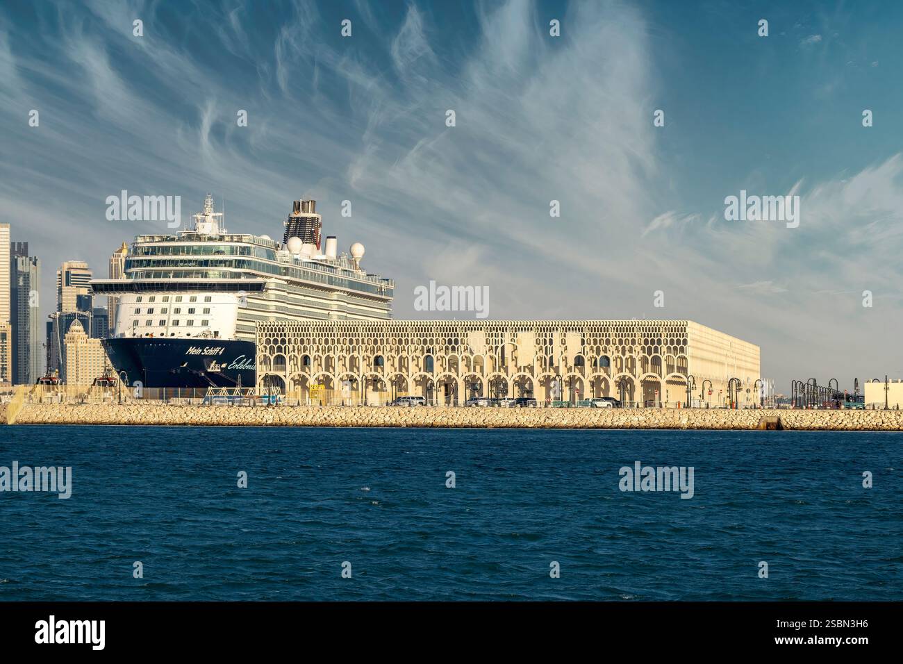 Doha, Qatar - January 03, 2025: Cruise Ship Mein Schiff 4 arrives in ...