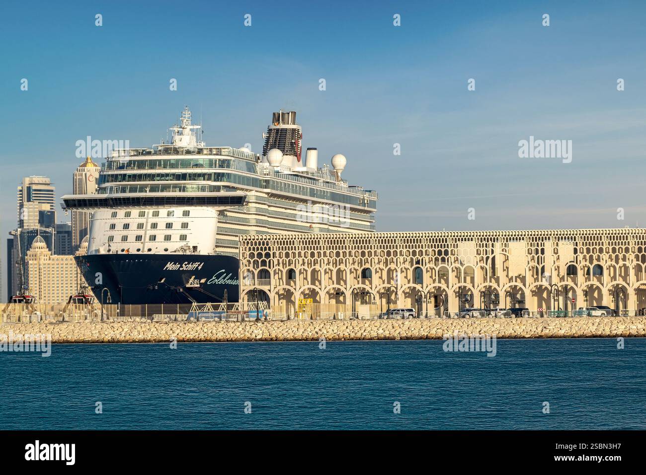 Doha, Qatar - January 03, 2025: Cruise Ship Mein Schiff 4 arrives in ...