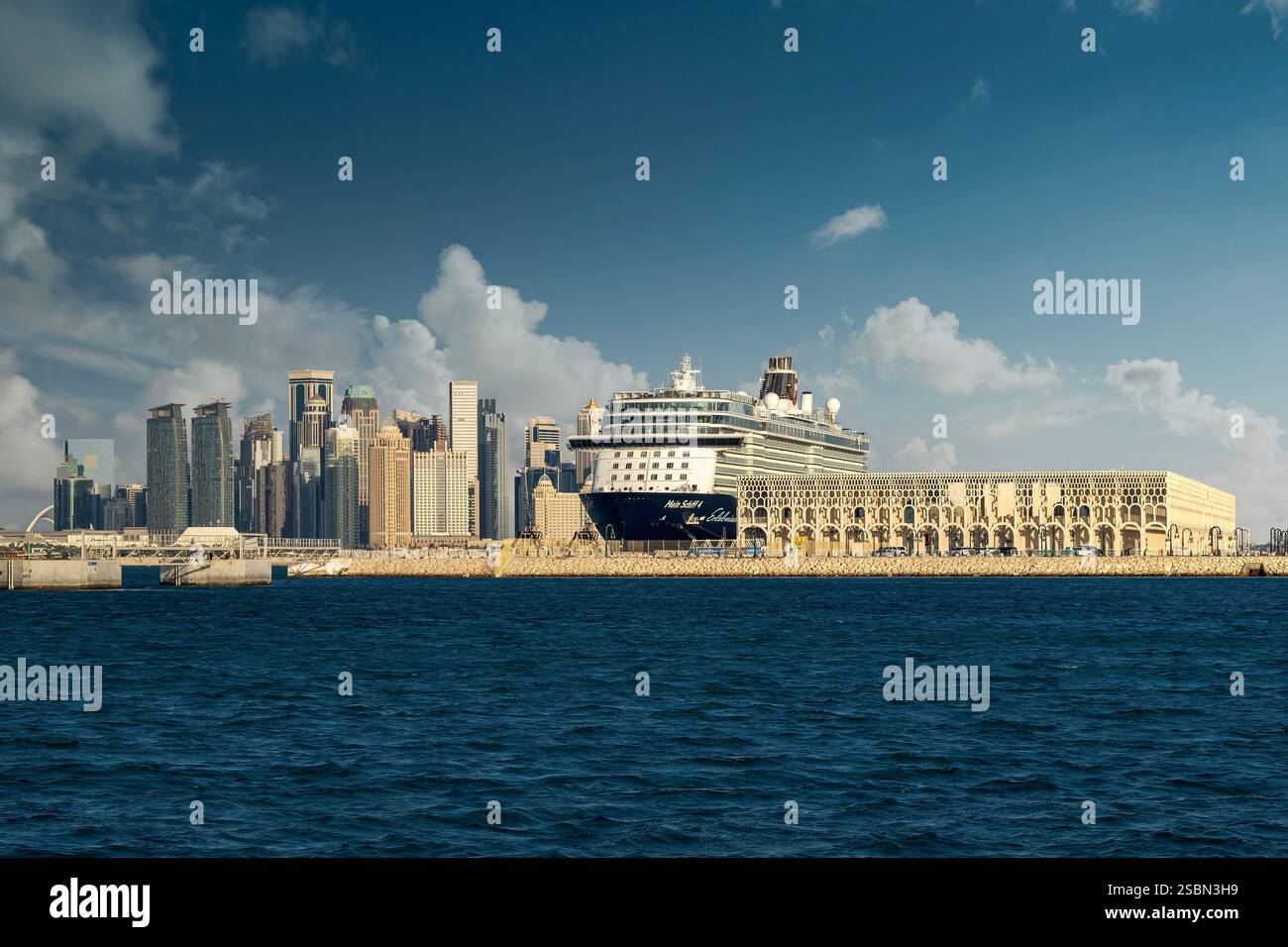 Doha, Qatar - January 03, 2025: Cruise Ship Mein Schiff 4 arrives in ...