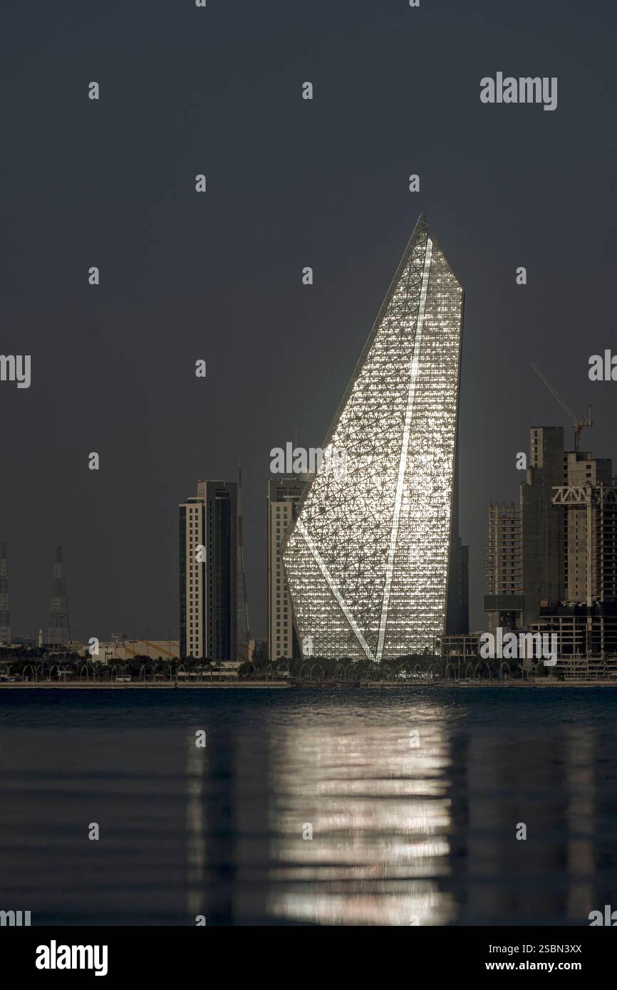 Doha, Qatar - January 03, 2025: Burj al Mana Doha. Doha skyline early ...