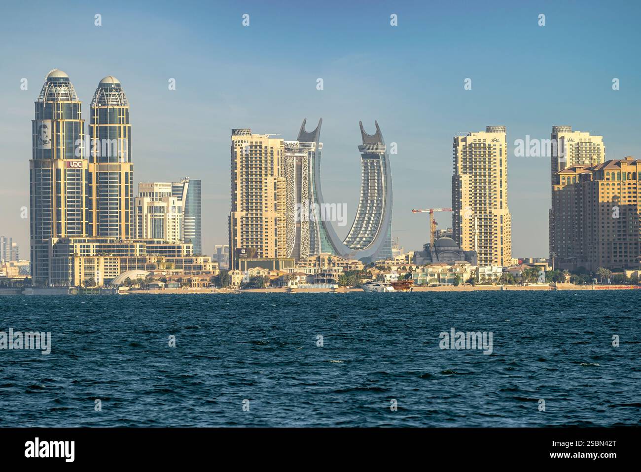 Beautiful Lusail Skyline view from Doha Corniche Stock Photo - Alamy