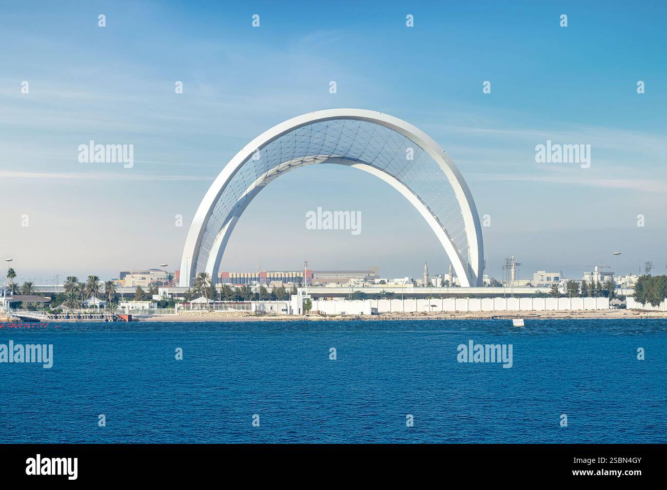 Al Wahda Arches in West bay Area, know ad 56 bridge Doha Qatar Stock ...
