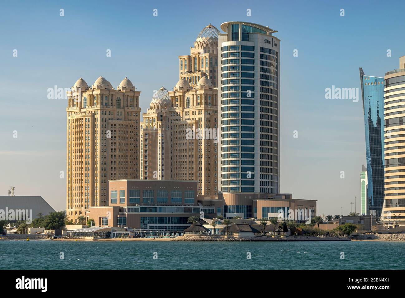Doha, Qatar - January 03, 2025: Hilton Hotel West bay Doha Qatar Stock ...