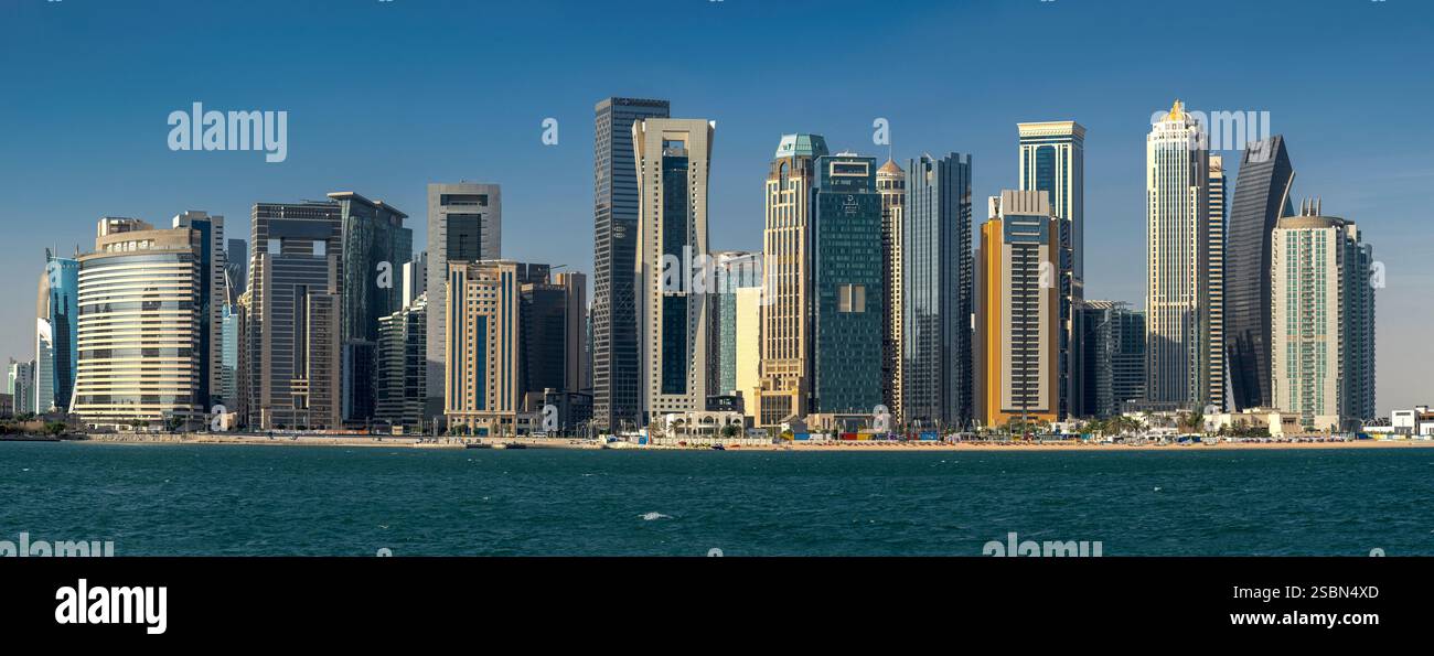 Doha, Qatar - January 03, 2025: Beautiful Doha Skyline view day time ...