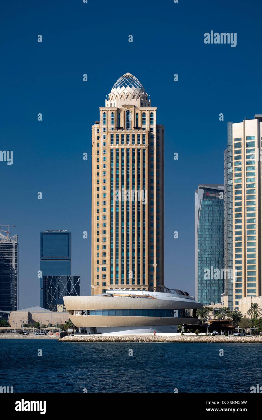 Iconic Ooredoo Tower West bay Doha Qatar Stock Photo - Alamy