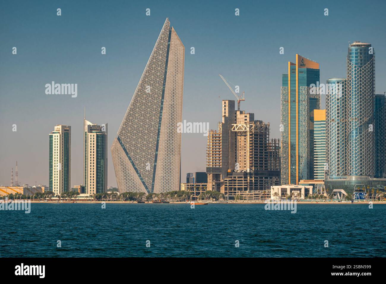 Doha, Qatar - January 03, 2025: Burj al Mana Doha. Doha skyline early ...