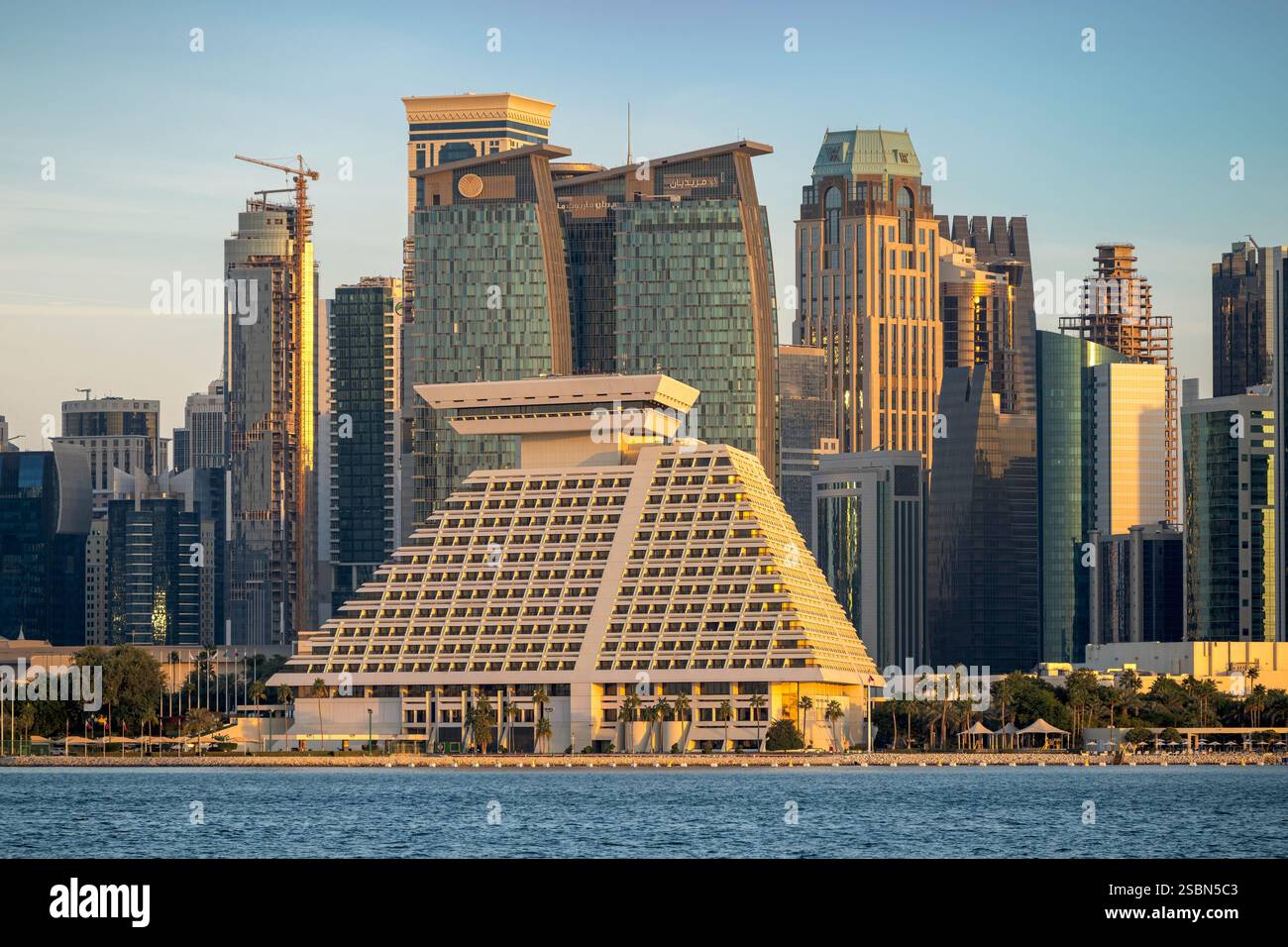Doha, Qatar - January 03, 2025: Close look of Sheraton Grand Doha ...