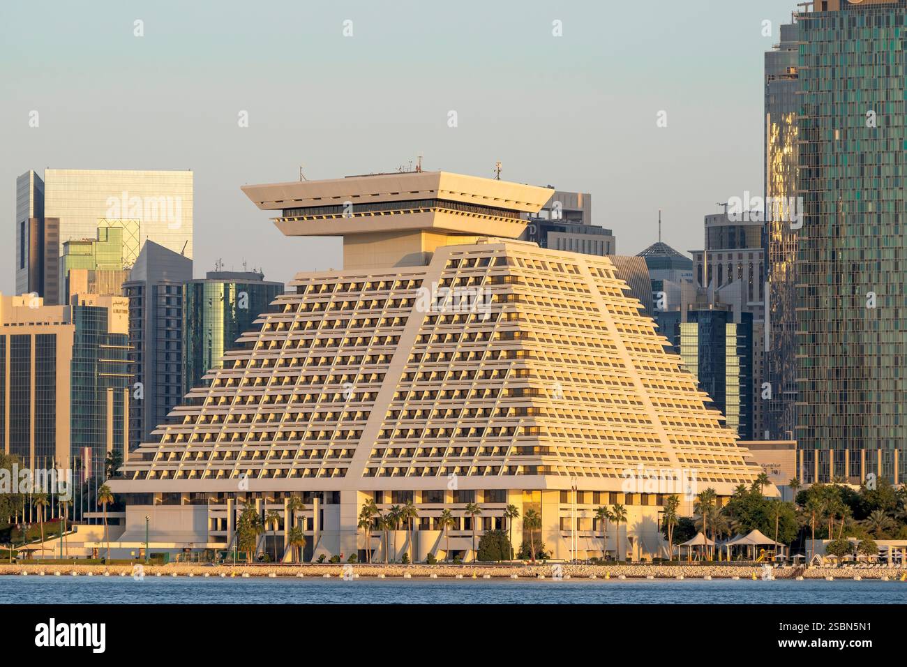 Doha, Qatar - January 03, 2025: Close look of Sheraton Grand Doha ...