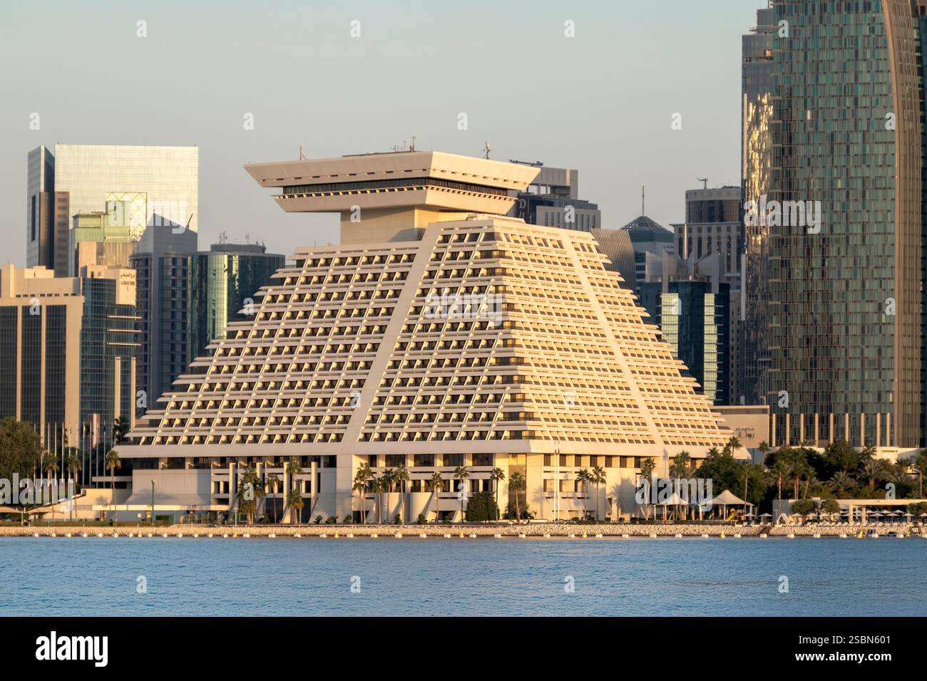Doha, Qatar - January 03, 2025: Close look of Sheraton Grand Doha ...