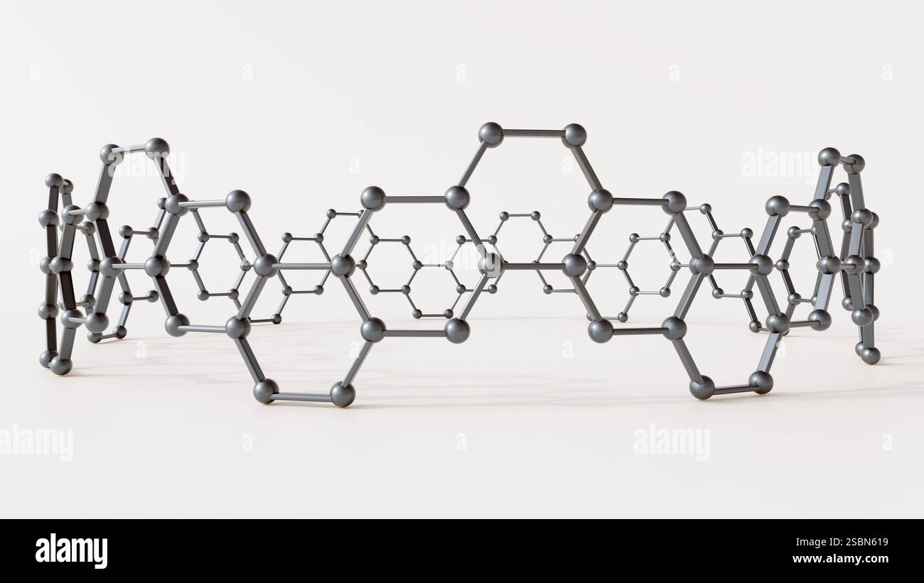 3D rendering of nanobelt structure. The type of nanomaterial with a ...