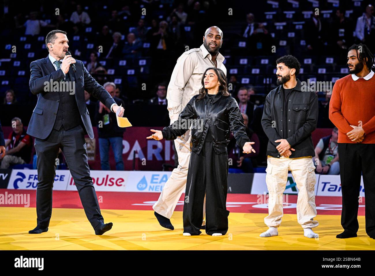 Paris, France. 02nd Feb, 2025. Frederic Lecanu Teddy Riner and Shirine ...