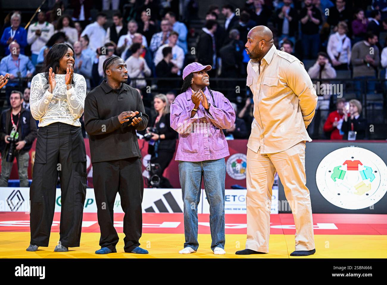 Paris, France. 02nd Feb, 2025. Madeleine Malonga Teddy Riner Joan ...