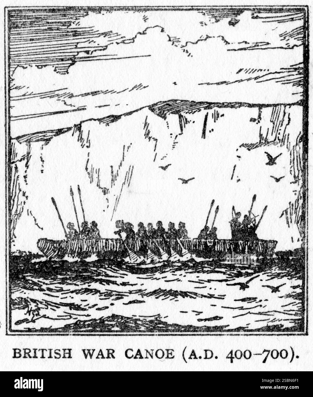 A prehistoric British War Canoe, common from 400 AD to 700 AD during ...