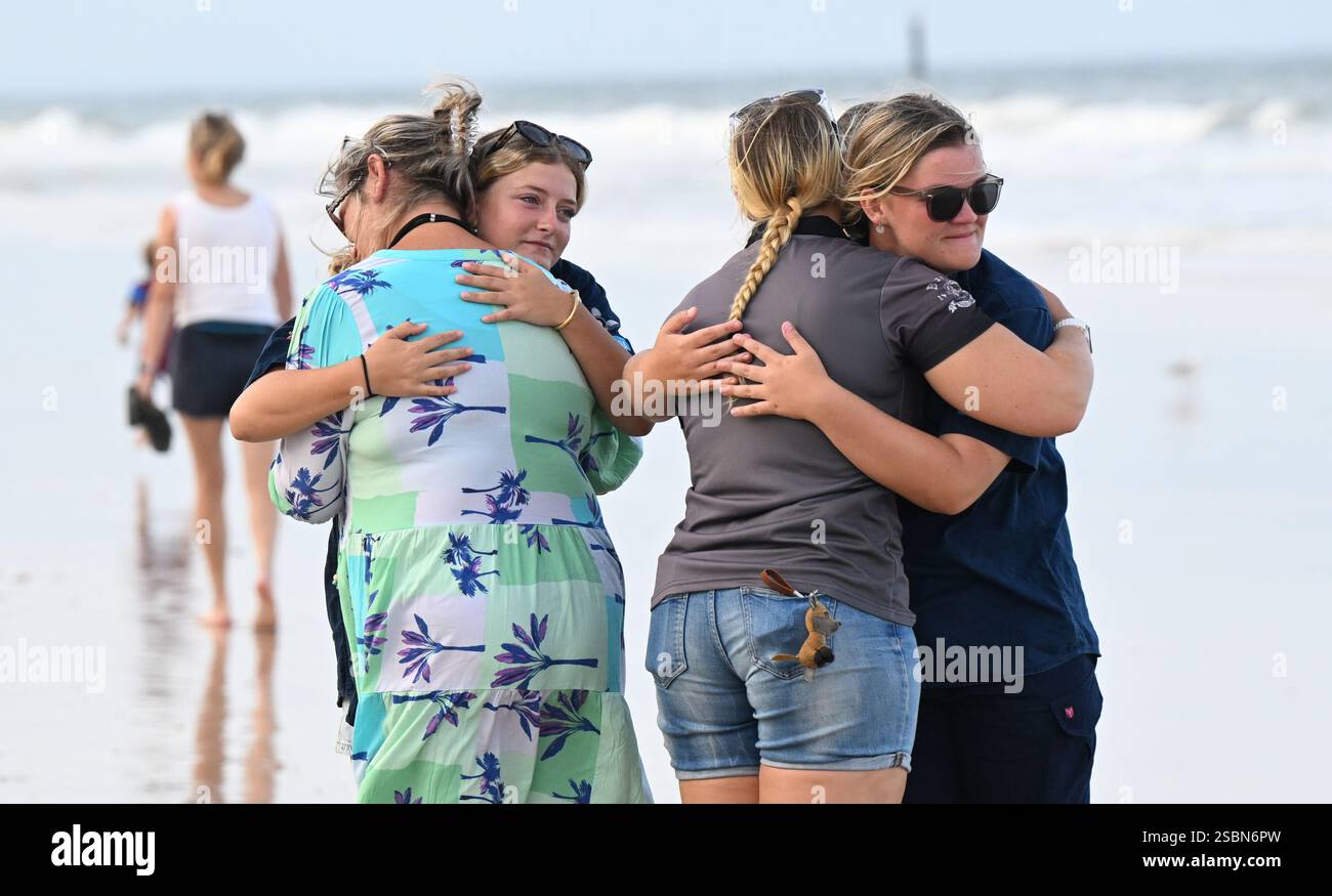 Bribie Island, Australia. 04th Feb, 2025. People are seen during a ...