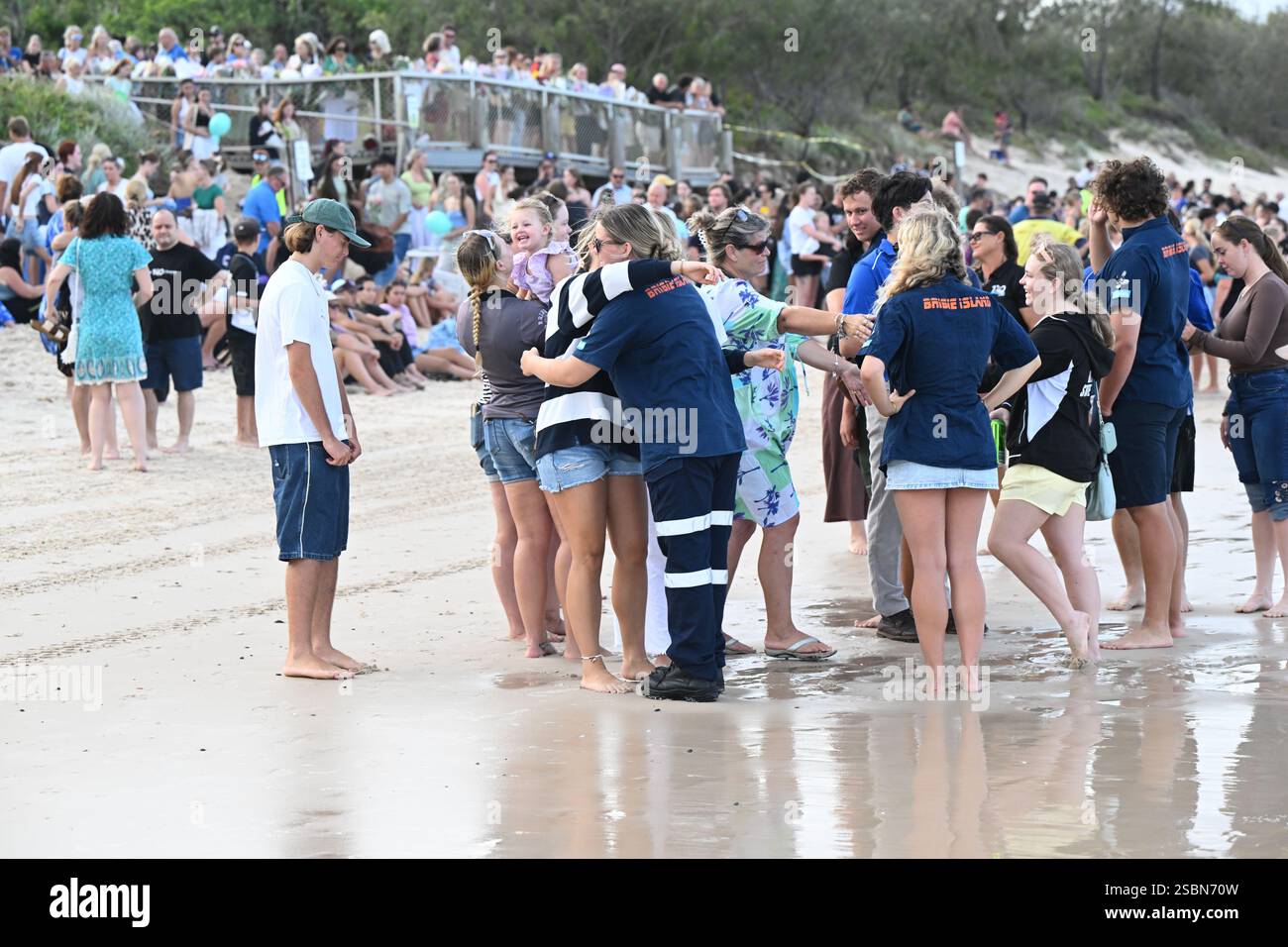 Bribie Island, Australia. 04th Feb, 2025. People are seen during a ...