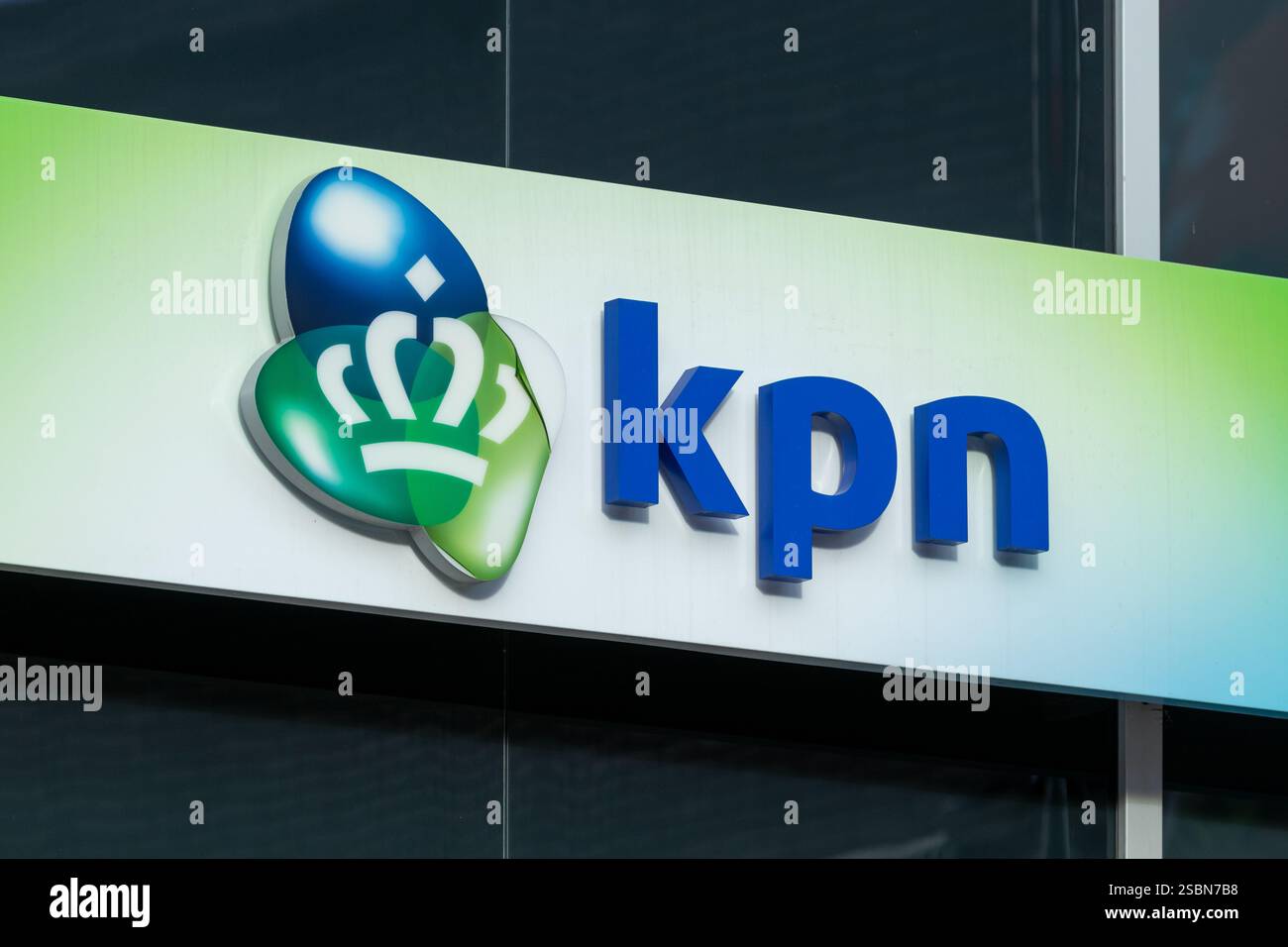 . KPN store front entrance logo, technology communications company shop ...